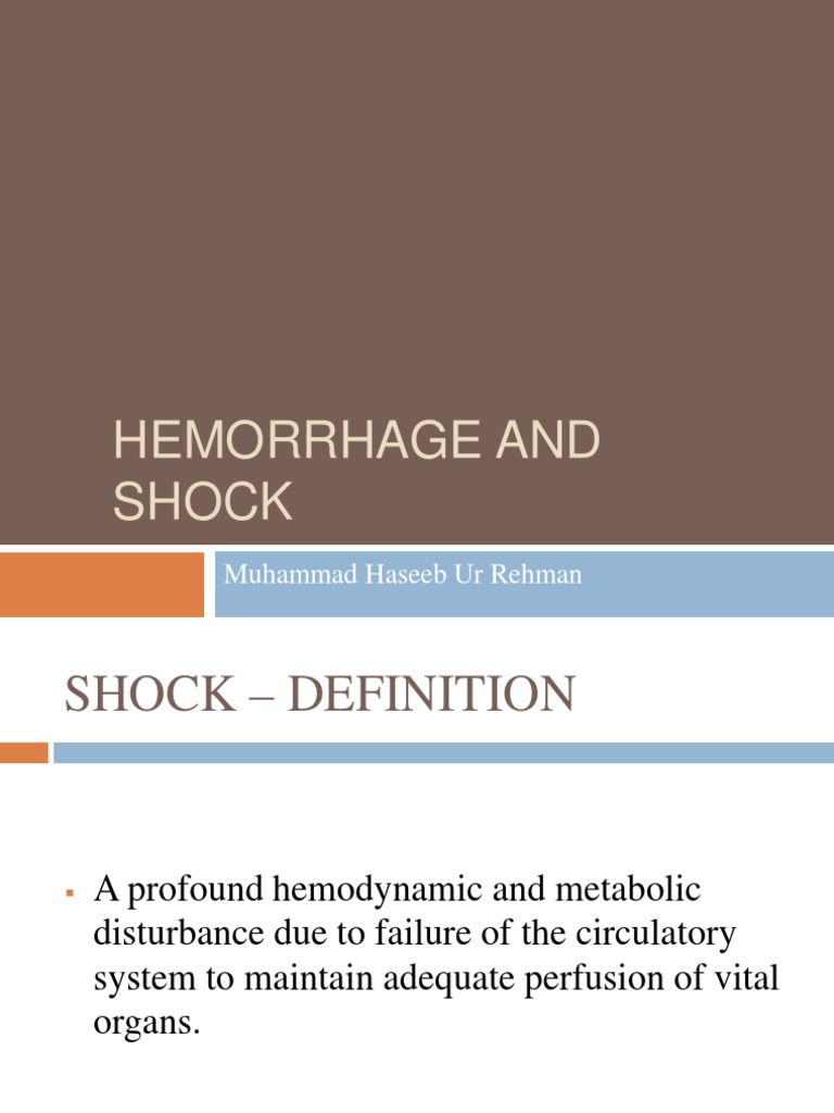Shock and Hemorrhage | PDF | Shock (Circulatory) | Bleeding