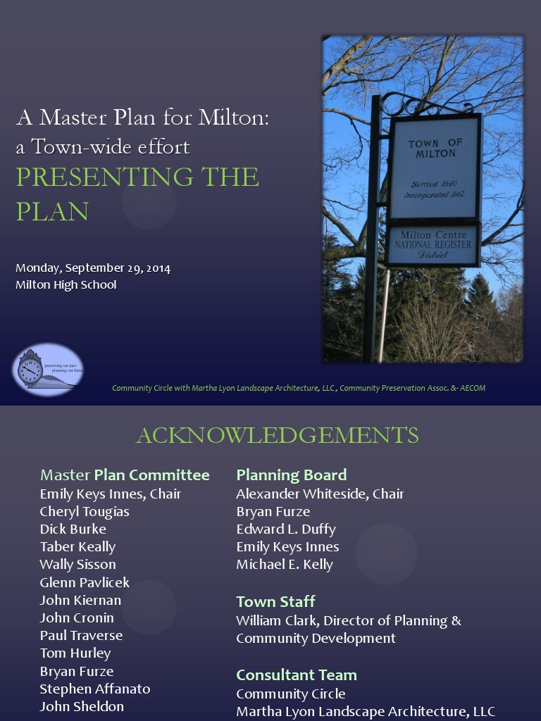 Milton Master Plan Development Overview | PDF | Affordable Housing ...