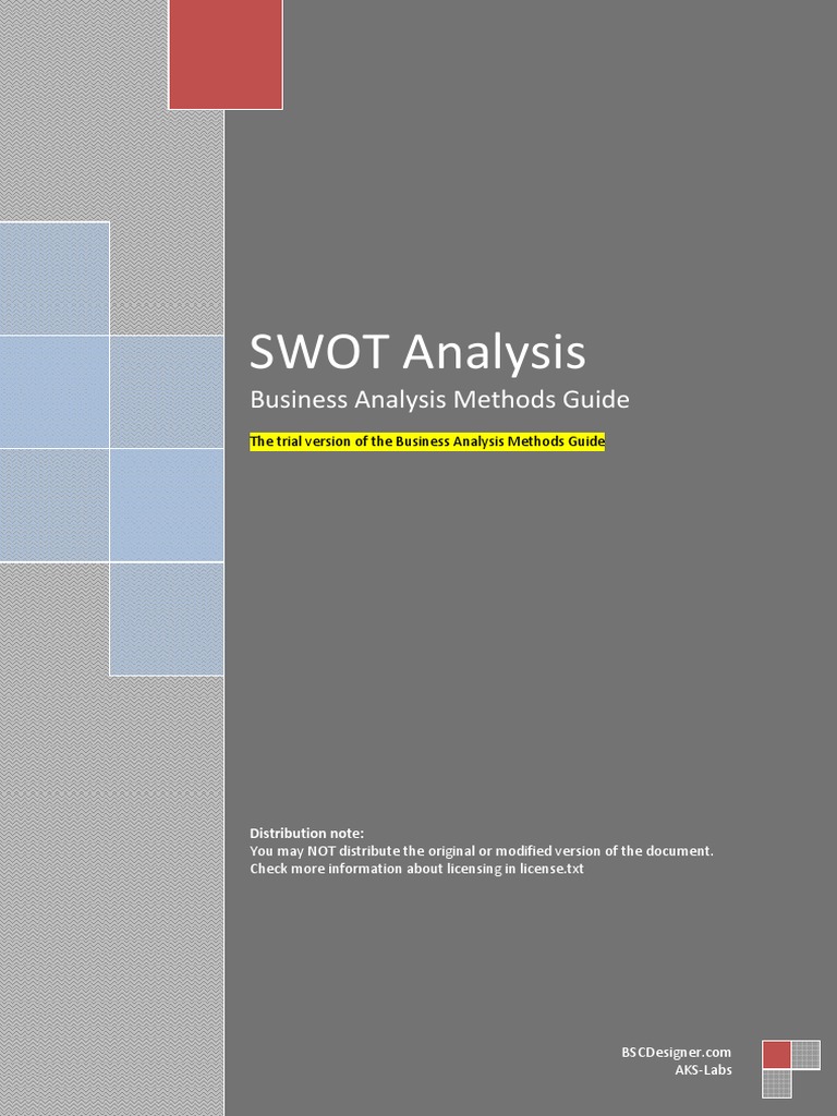 Method SWOT Analysis | Download Free PDF | Swot Analysis | Strategic Management