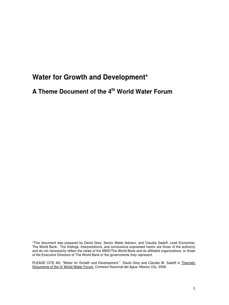 Water For Growth and Development | PDF | Water Resources | Economic Growth