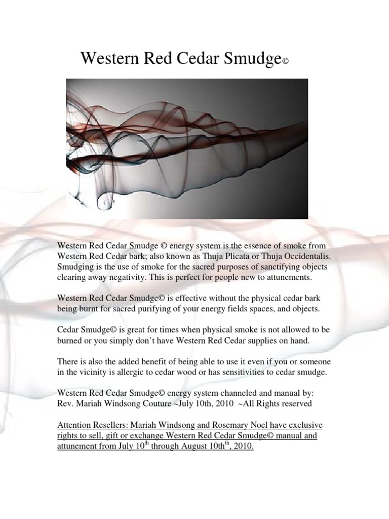 Cedar Smudge | Download Free PDF | Sacred | Reiki