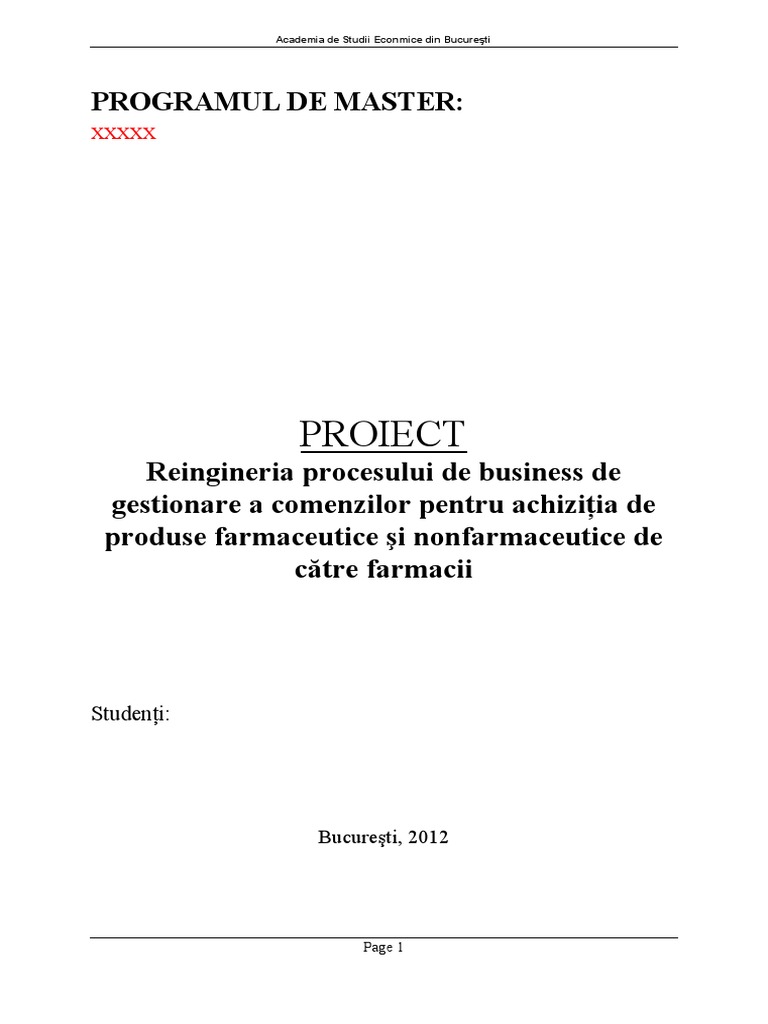 Exemple de Proiecte La Managementul Proiectelor | PDF