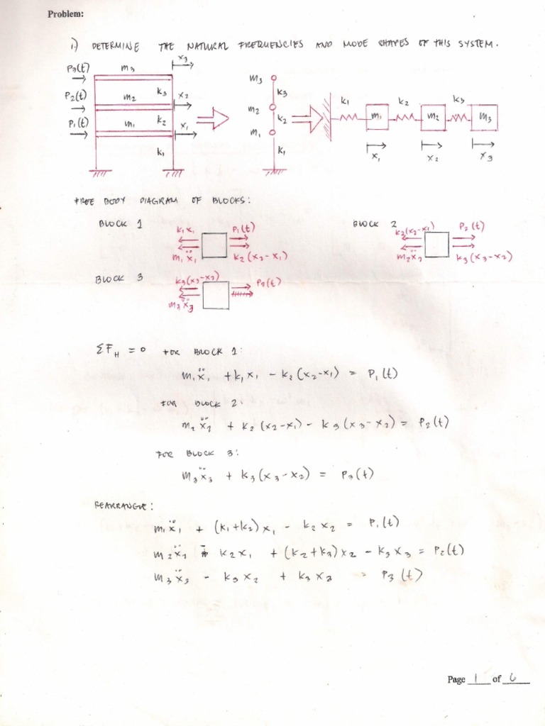 Scan 3 - MDOF Solved Problem Structural Dynamics | PDF