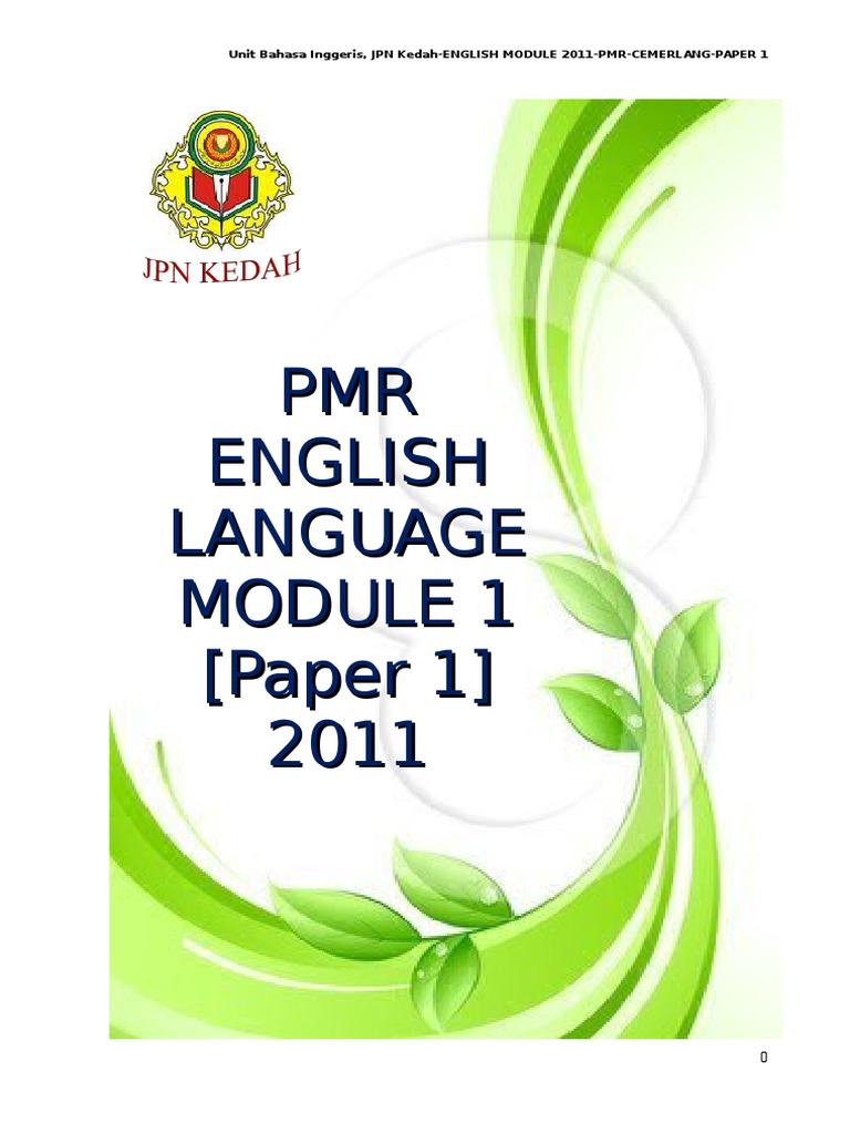 PMR English Language Module 1 Paper 1 | PDF | Nature