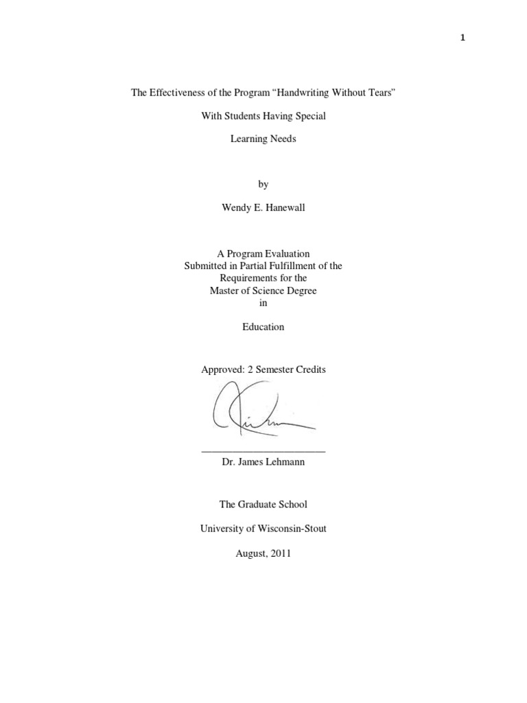 HWT For Special Needs | PDF | Special Education | Learning Disability