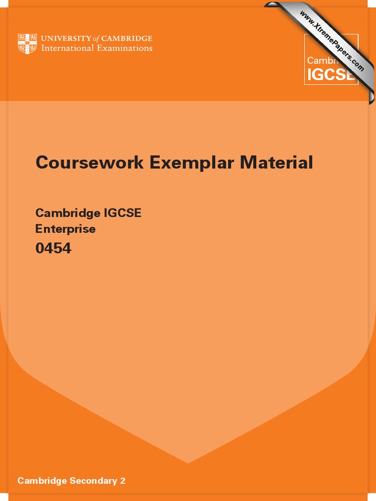 0454 Enterprise Coursework Exemplar Materials WEB | PDF | Credit ...