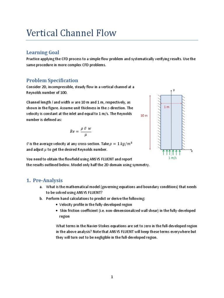 Vertical Channel Flow Problem | PDF | Fluid Dynamics | Reynolds Number