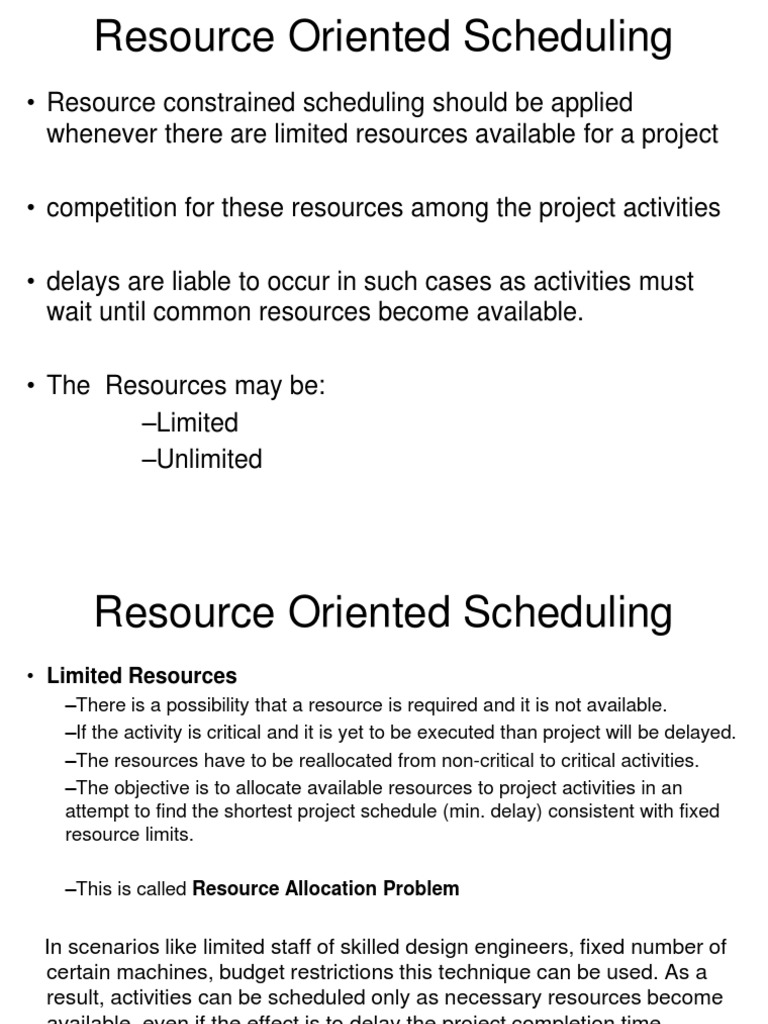 Resource Oriented Scheduling | PDF | Scheduling (Computing) | Systems Science