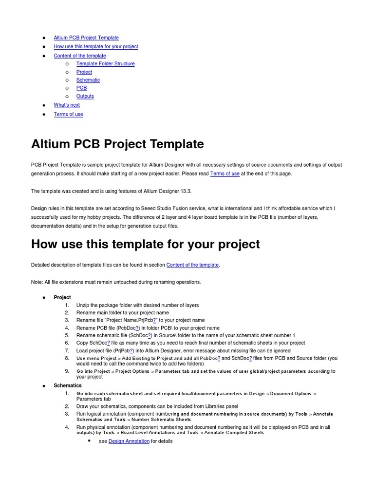 Altium PCB Project Template Guide | PDF | Printed Circuit Board ...