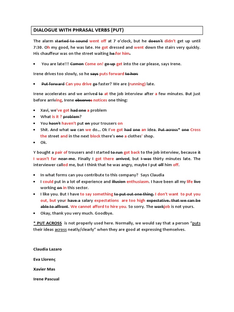 DIALOGUES PhrasaL VERBS ALL GROUPS PDF | PDF