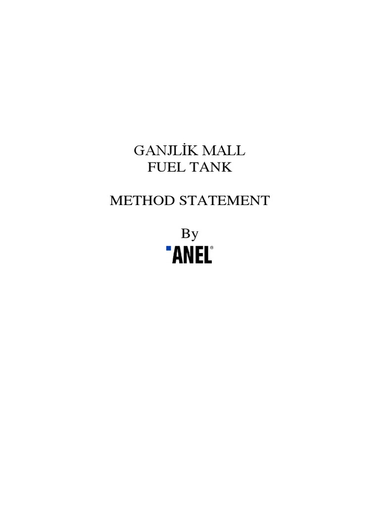 Fuel Tank Lifting Method Statement | PDF | Crane (Machine) | Quality ...