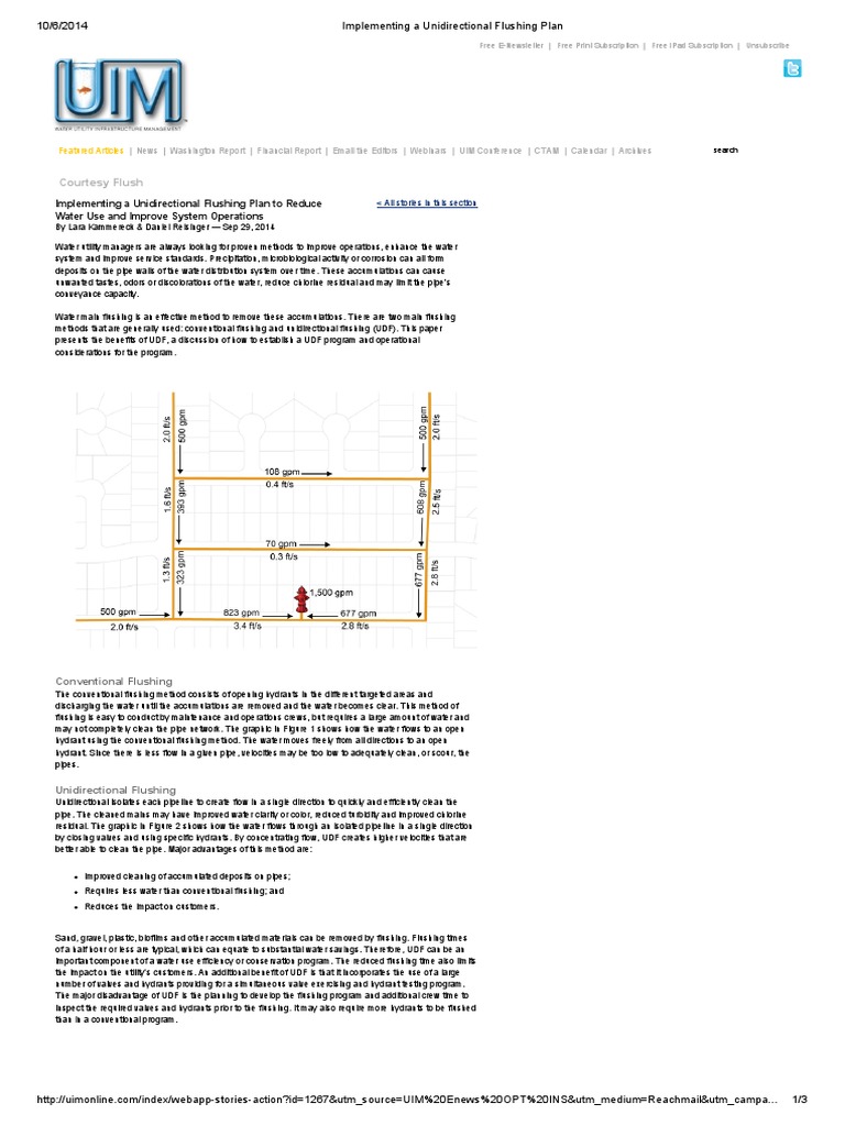 Implementing A Unidirectional Flushing Plan | PDF | Water Supply ...