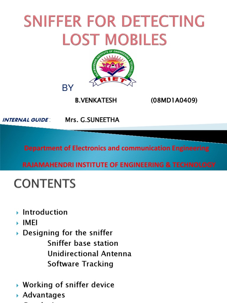 Sniffer For Detecting Lost Mobiles | PDF | Mobile Phones | Radio Technology