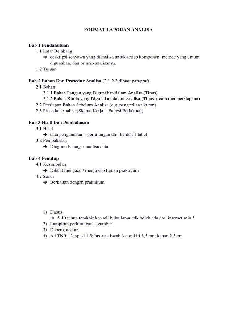 Format Laporan Analisa | PDF