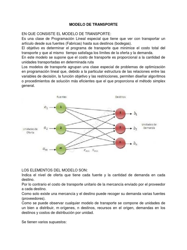 Modelos de Transporte | PDF | Programación lineal | Transporte