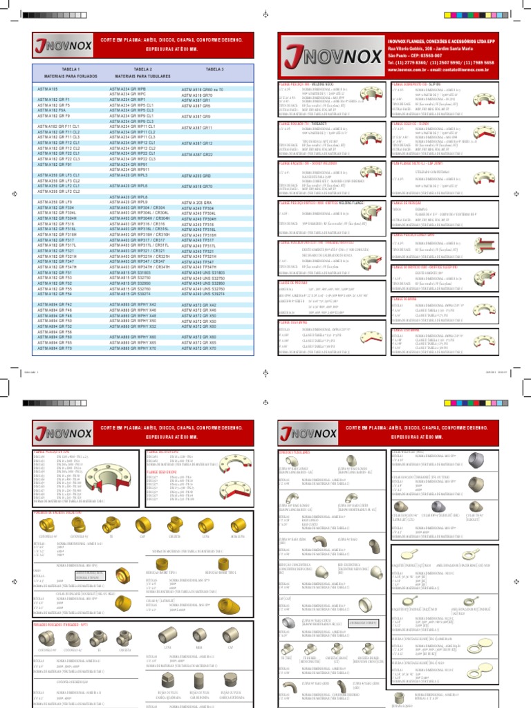 Catálogo de especificaciones técnicas para flanges y tuberías de acero ...