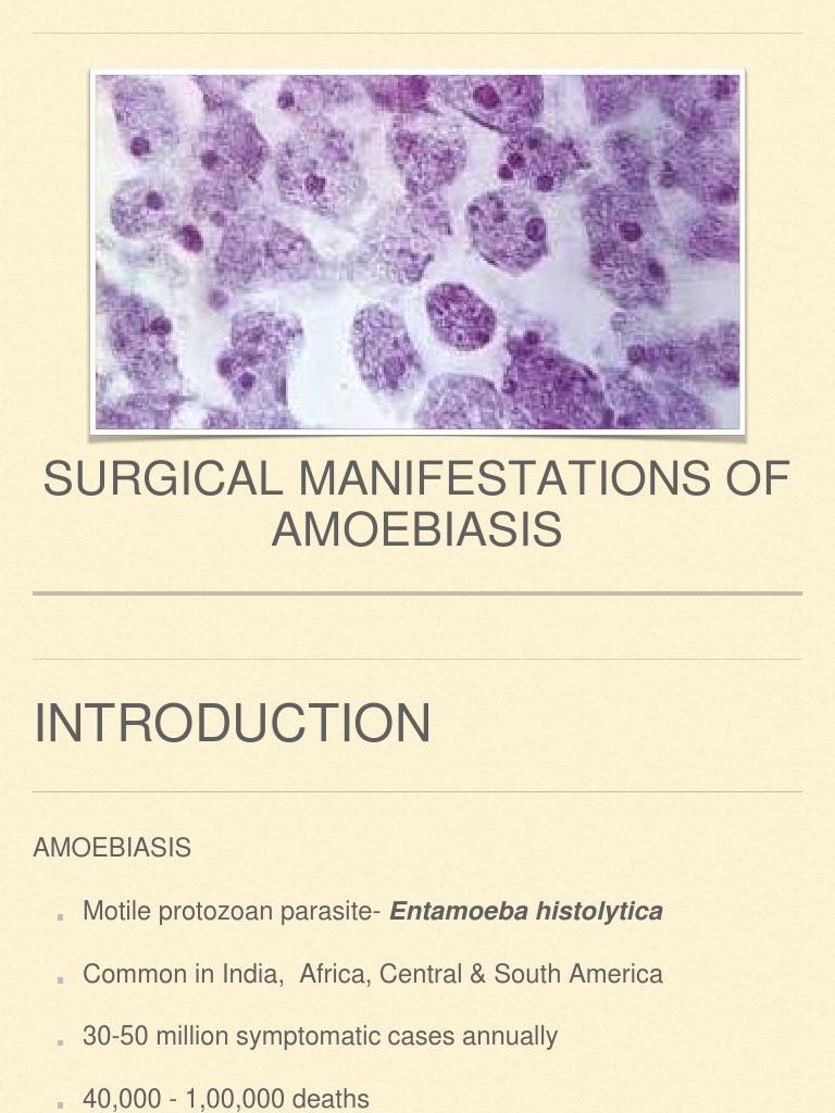 Surgical Manifestations of Amoebiasis | PDF | Medical Specialties ...