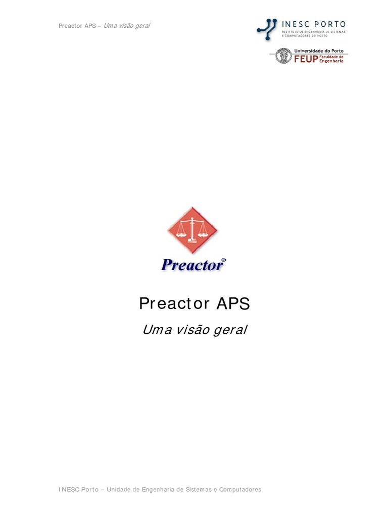 Visão Geral do Preactor APS | PDF | Janela (informática) | Planejamento ...