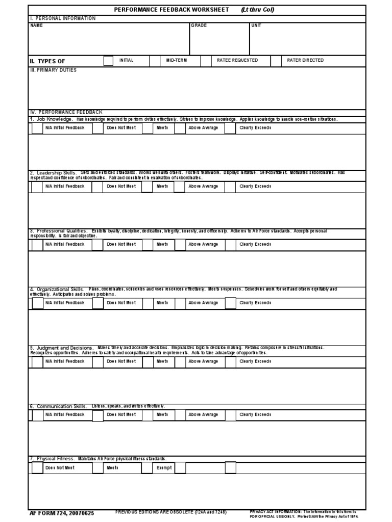Air Force Performance Feedback Guide | PDF | Social Security Number ...