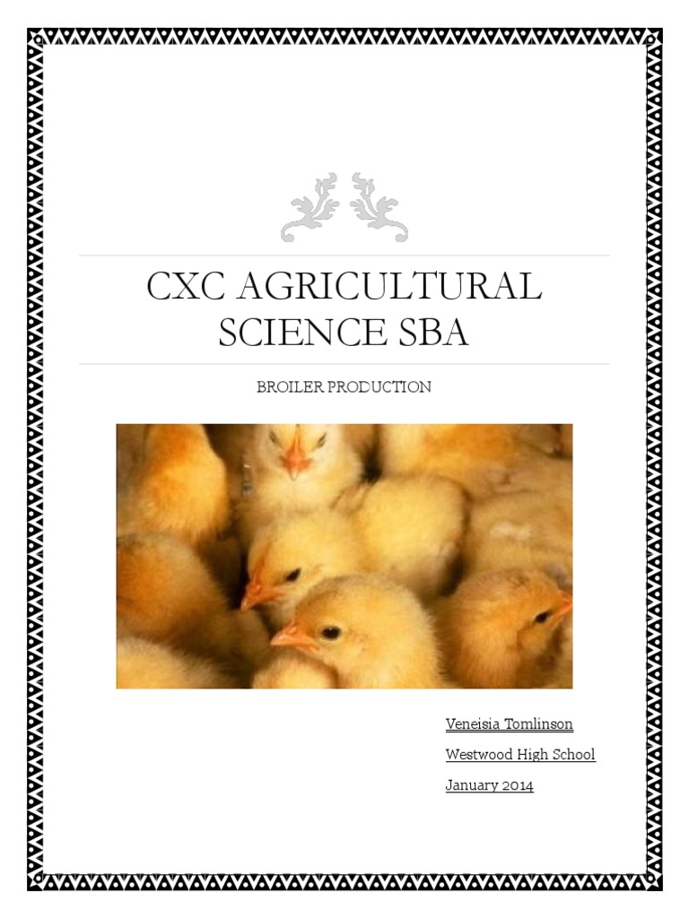 CXC Agricultural Science Sba | PDF | Broiler | Chicken