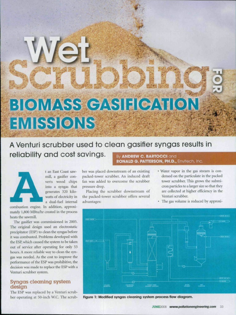 A Venturi Scrubber Used To Clean Gasifier Syngas Results in PDF | PDF ... A Venturi Scrubber Used To Clean Gasifier Syngas Results in PDF | PDF ...