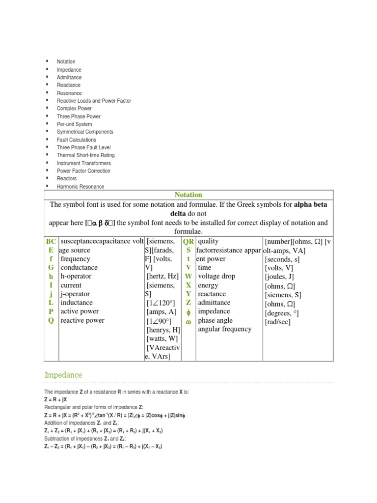 Electrical Formulas and Equations Guide | PDF