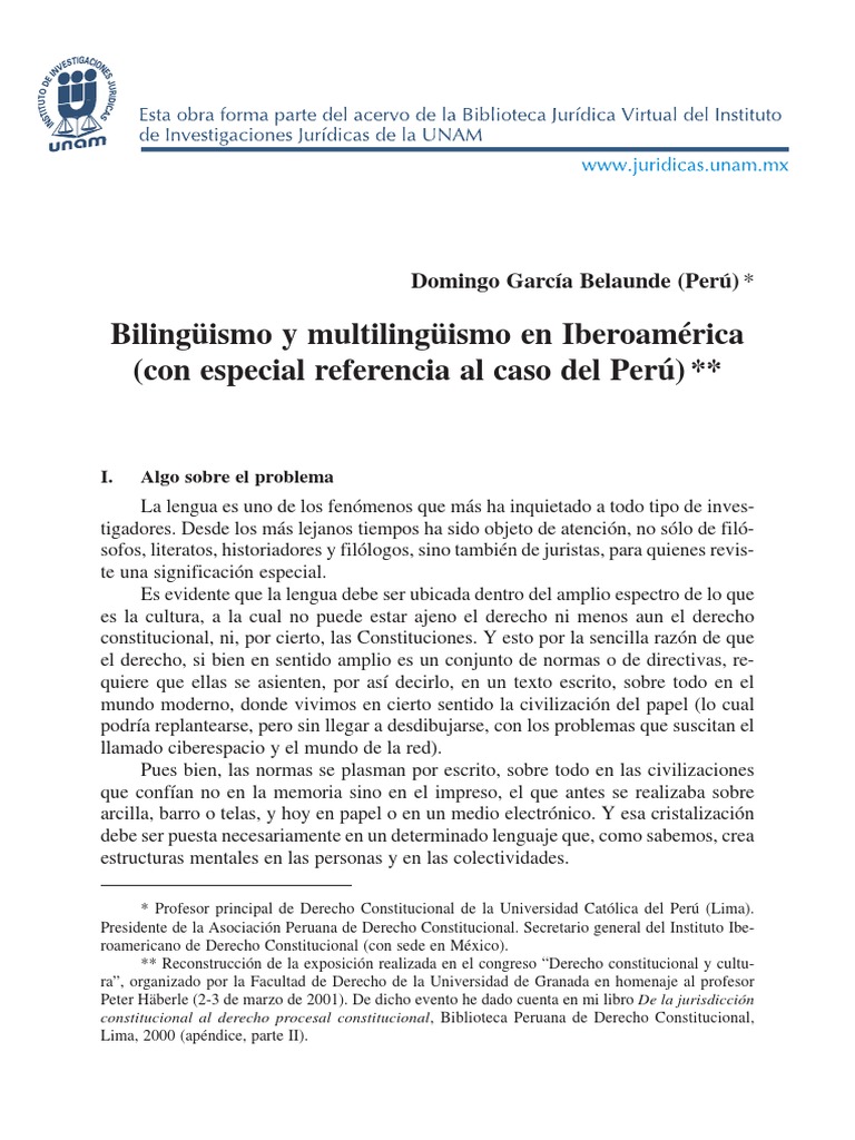 Bilinguismo y Multilinguismo en Iberoamérica PDF | PDF | Lengua ...