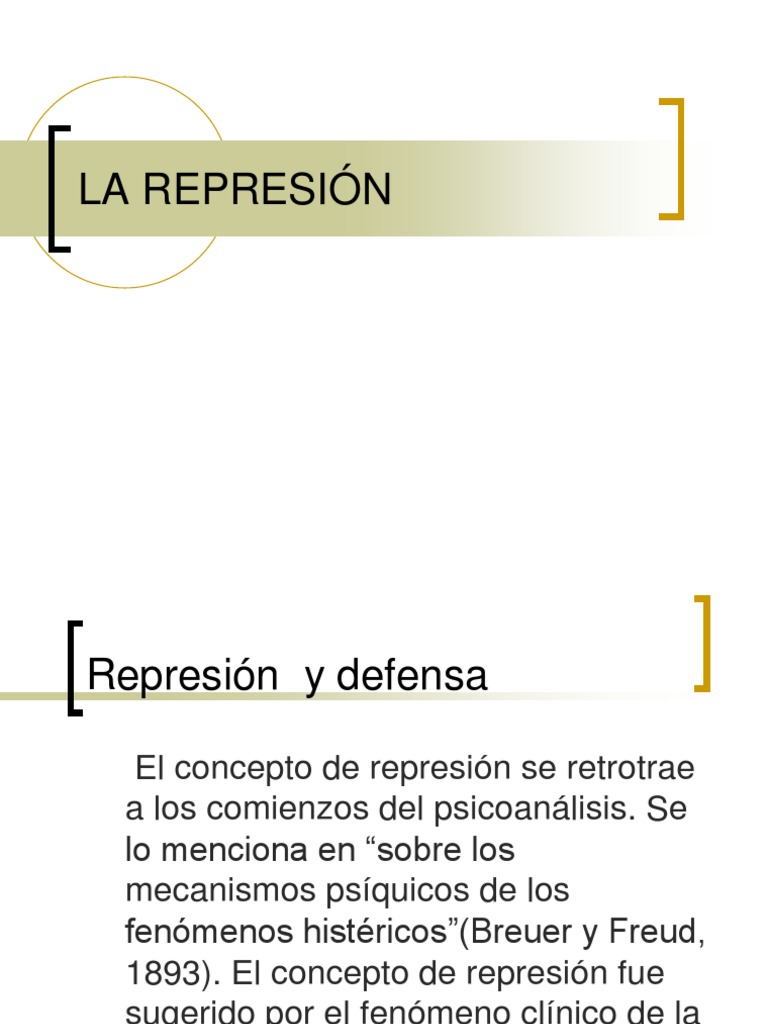 La Represion | PDF | Interpretación (filosofía) | Psicoanálisis