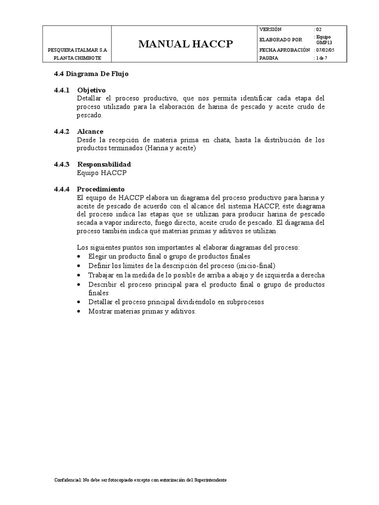 Haccp - Diagrama de Flujo | PDF | Petróleo | Análisis de Riesgo y ...