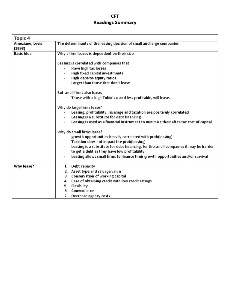 Readings Summary T4 5 6 | PDF | Stocks | Dividend