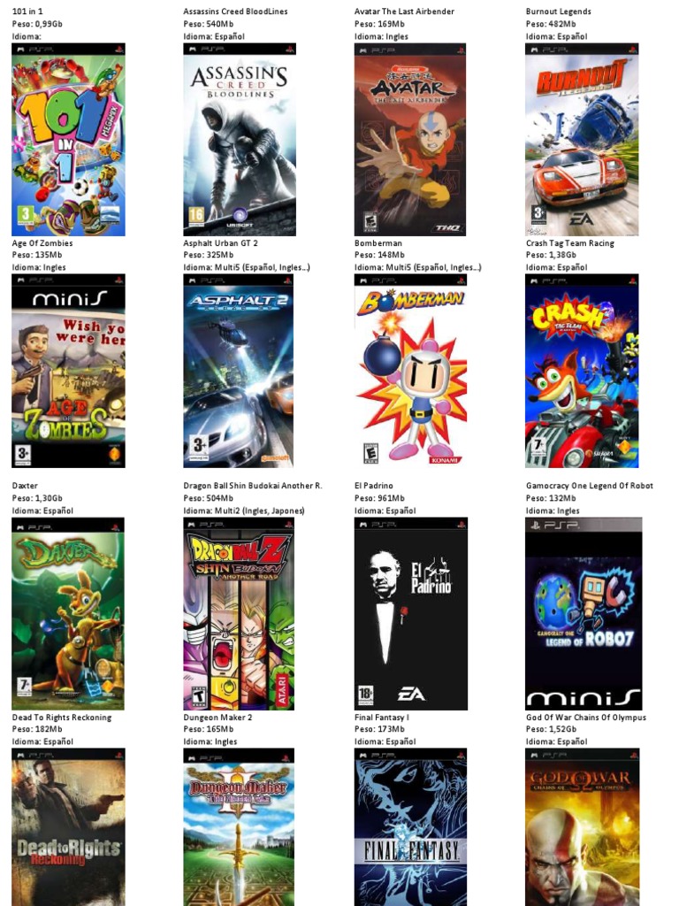 Catalogo Juegos PSP PDF | PDF