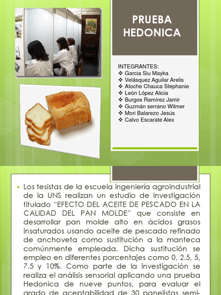 Escala Hedónica 2014 Dbca | PDF | Análisis de variación | Panes