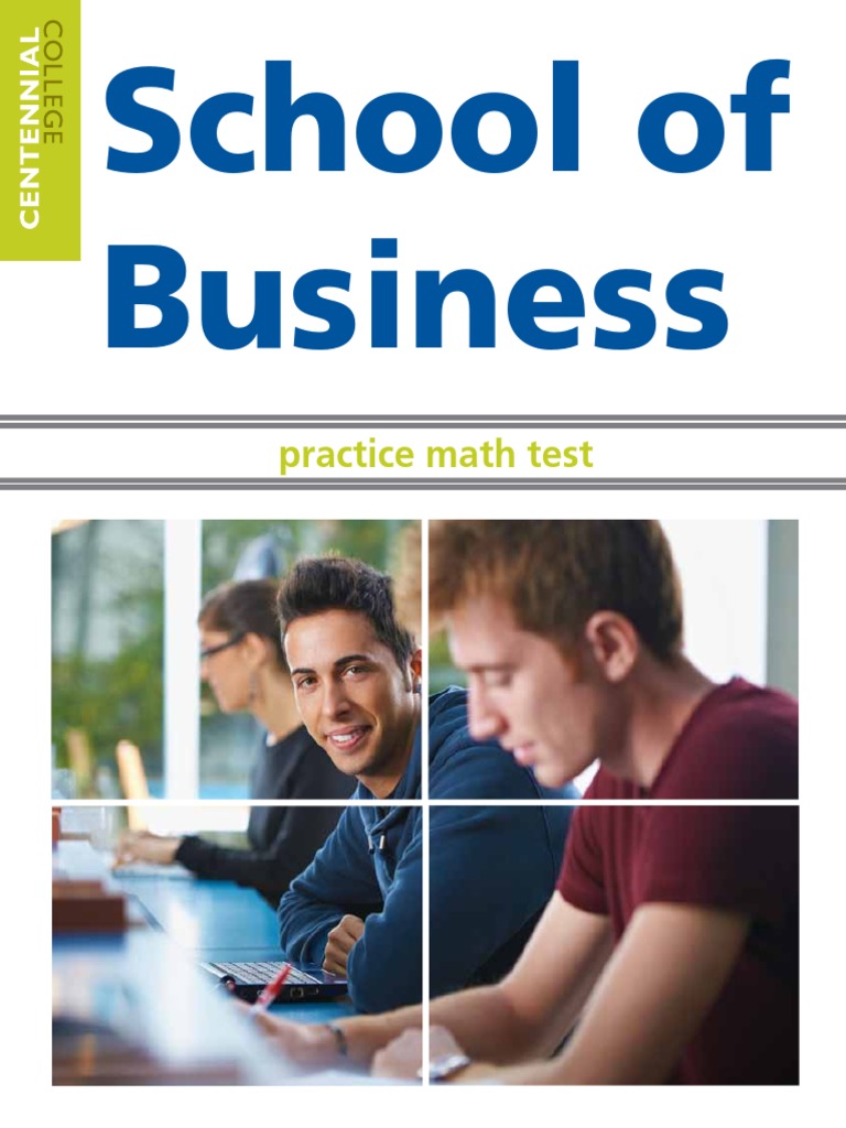 Centennial College Business Mathematics Practice Test | PDF | Multiple ...