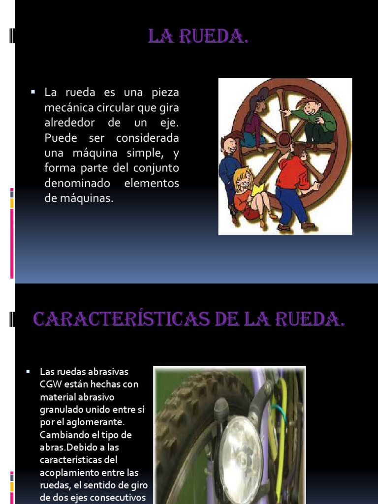 Exposicion La Rueda Elemtos | PDF | Eje | Transmisión (Mecánica)