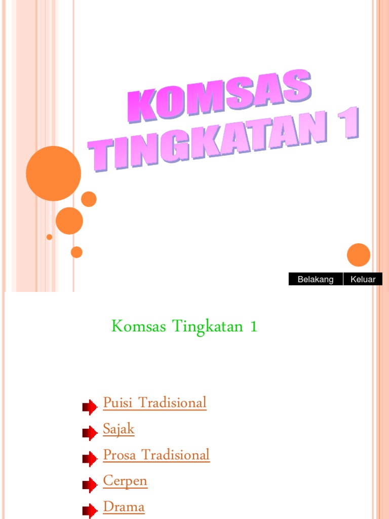 Komsas Tingkatan 1 | PDF