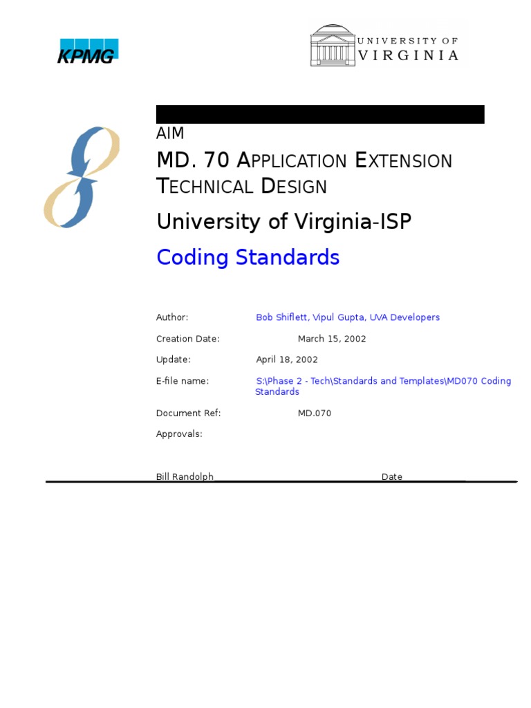 MD070 - UVA Coding Standards | PDF