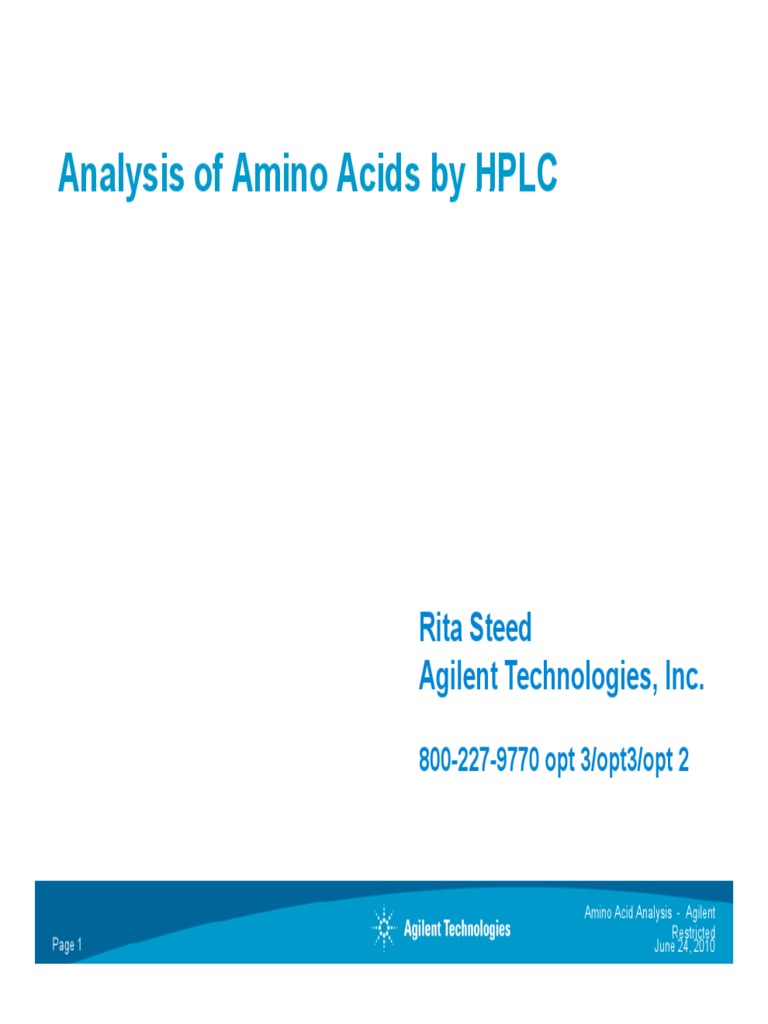 Analysis of Amino Acid by HPLC | Download Free PDF | Alanine | High ...