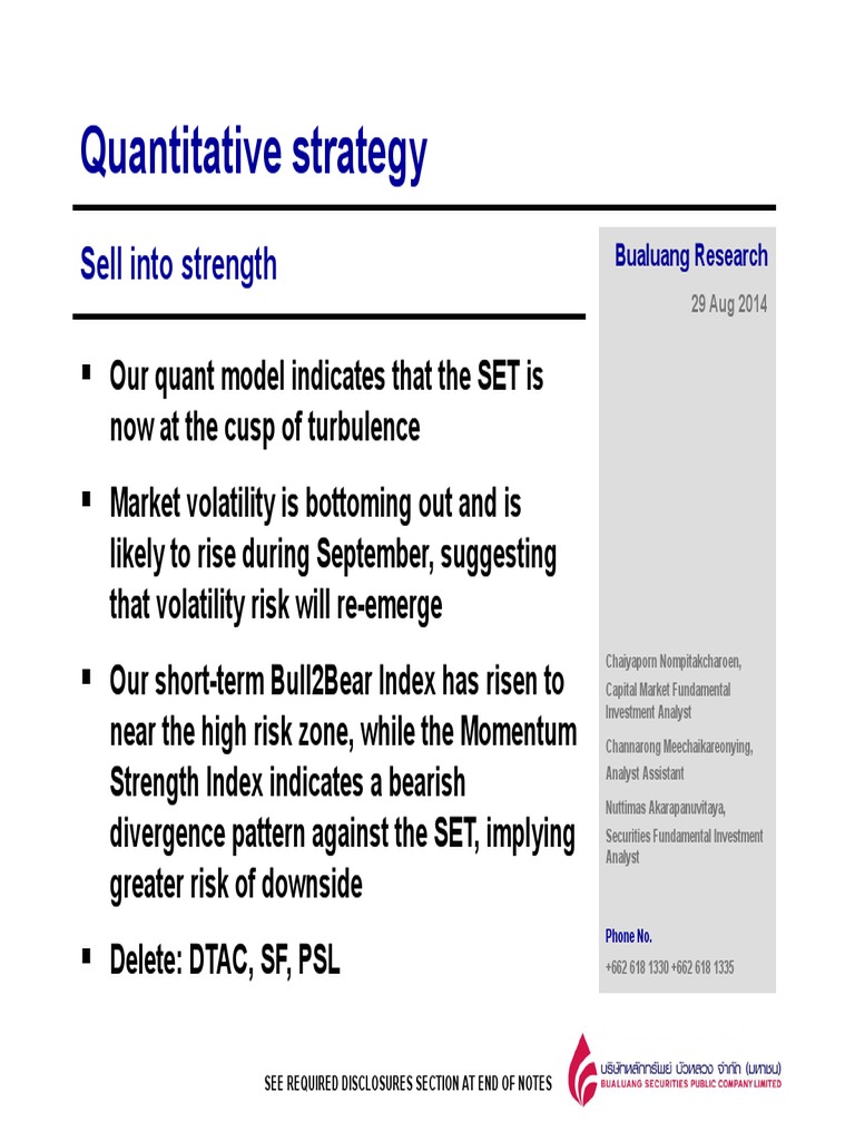 Quant Strategy | PDF | Stock Market Index | Quantitative Analyst