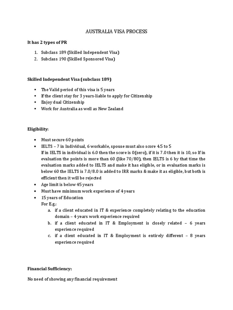 Australia Visa Process | PDF | International English Language Testing ...
