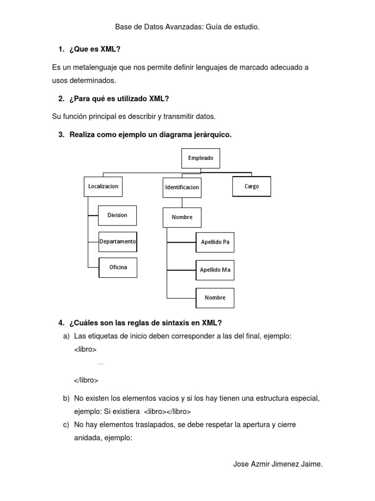 Guía de Estudio sobre XML y DTD | PDF | HTML | Xml