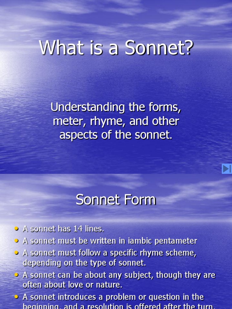 Sonnet Powerpoint Pdf Sonnets Poetic Devices