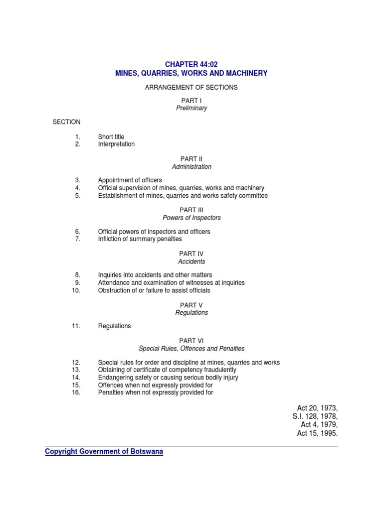 Mines Quarries Works and Machinery | PDF | Witness | Mining