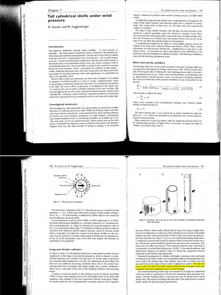 Wind pressure effects on tall cylindrical shells | PDF | Buckling ...