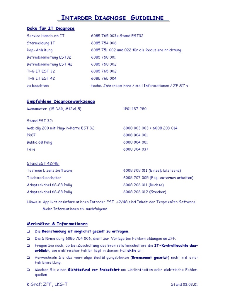 ZF Intarder Diagnose Guideline | PDF