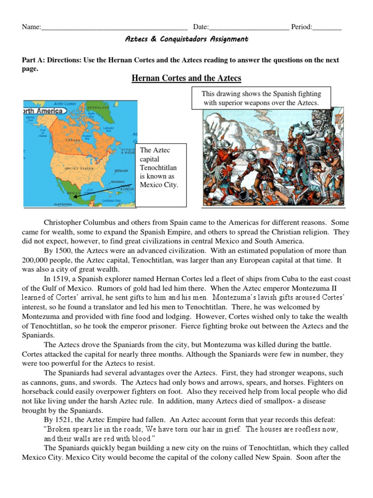 Aztecs & Conquistadors Assignment | PDF | Hernán Cortés | Aztec