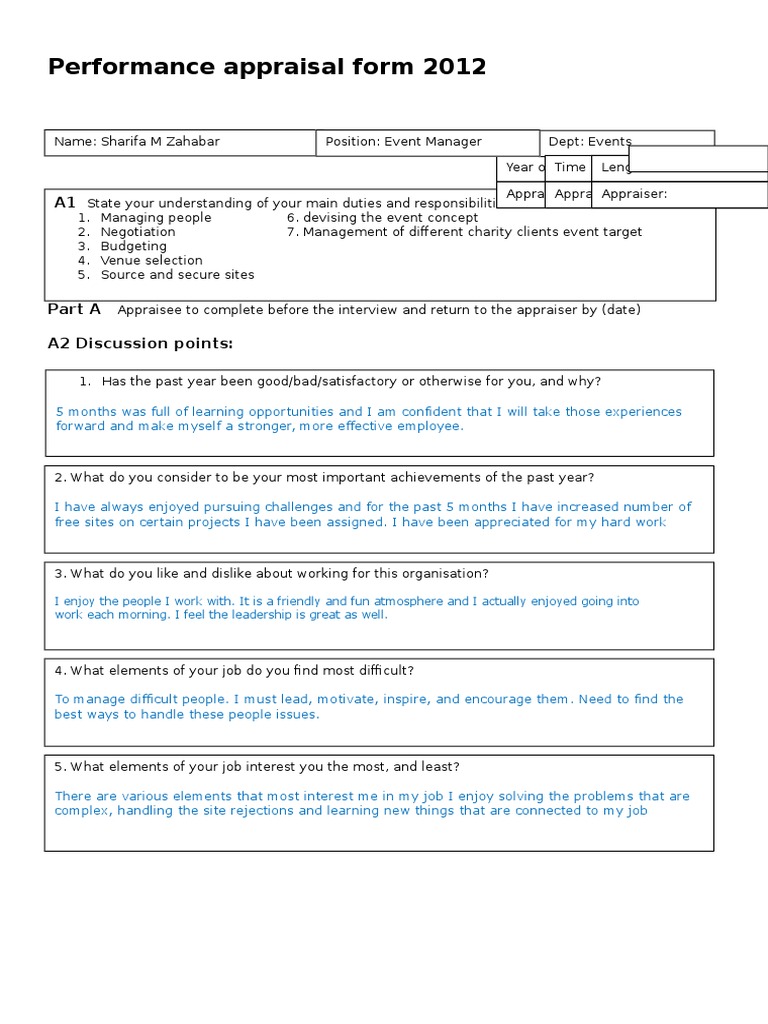 Appraisal Form Generic | PDF | Performance Appraisal | Action (Philosophy)