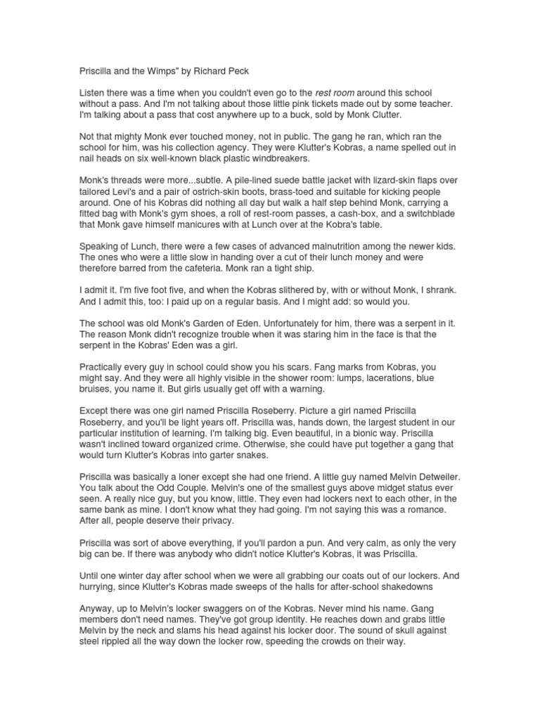 Priscilla and The Wimps | PDF