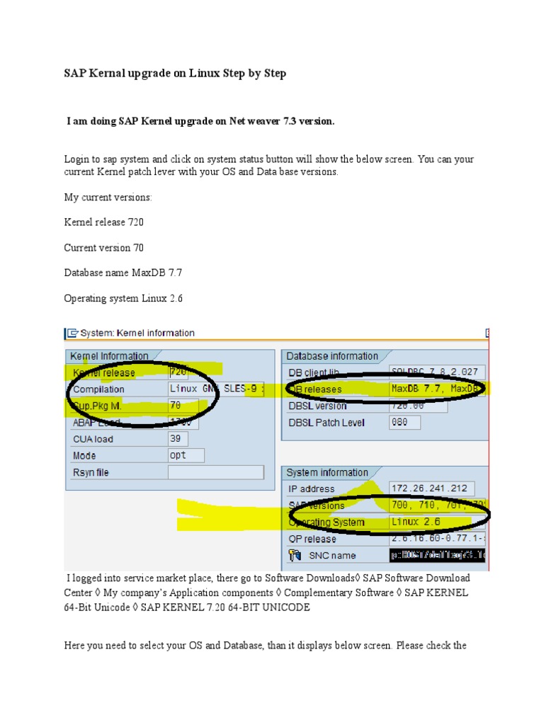 SAP Kernal Upgrade On Linux Step by Step | PDF | Unix Variants | Software
