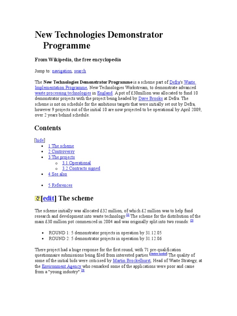 New Technologies Demonstrator Programme: From Wikipedia, The Free ...