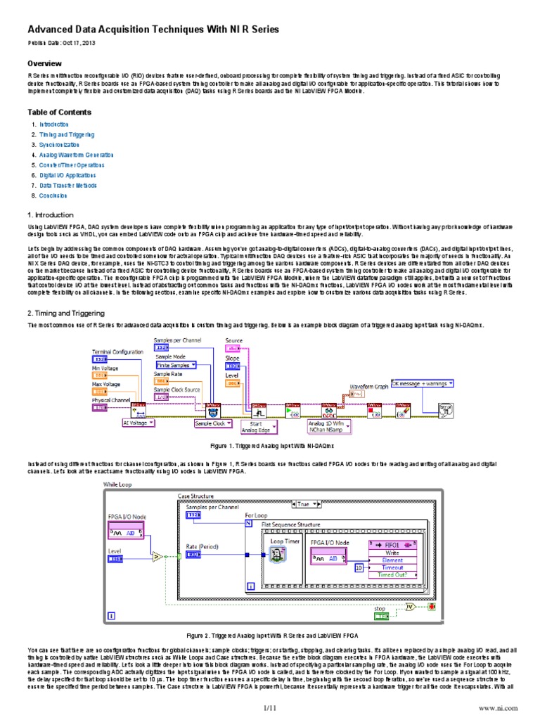 Advanced Data Acquisition Techniques With NI R Series | PDF | Field ...